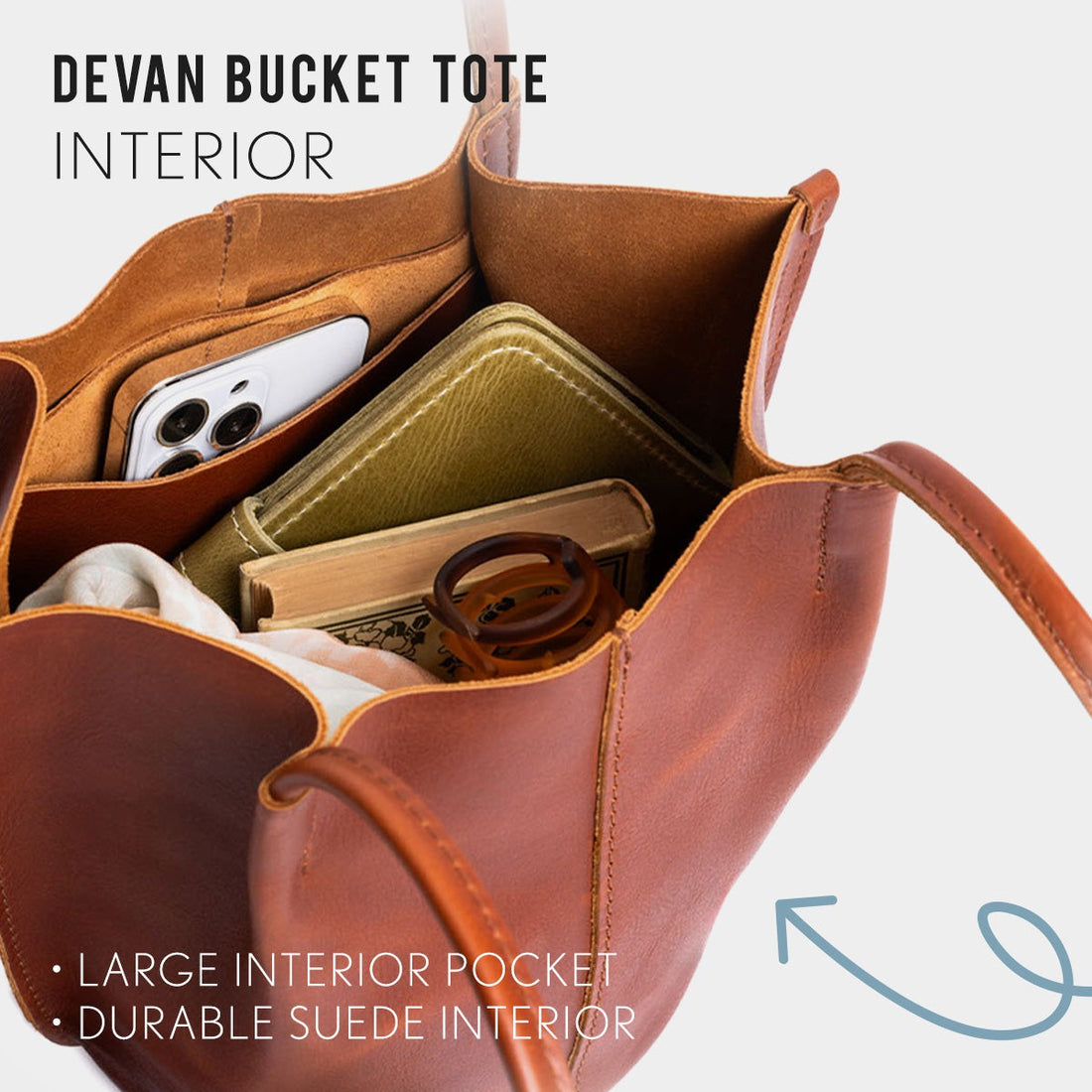 Devan Bucket Tote – Portland Leather