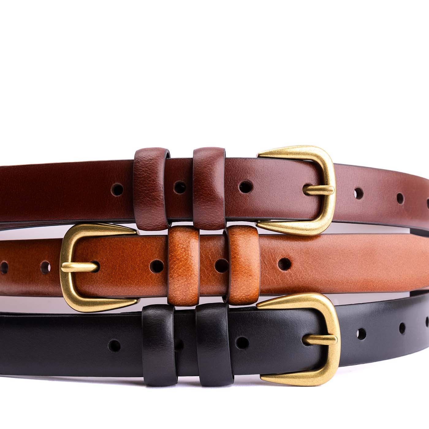 Women's Slim Double Loop Leather Belt | Portland Leather Goods