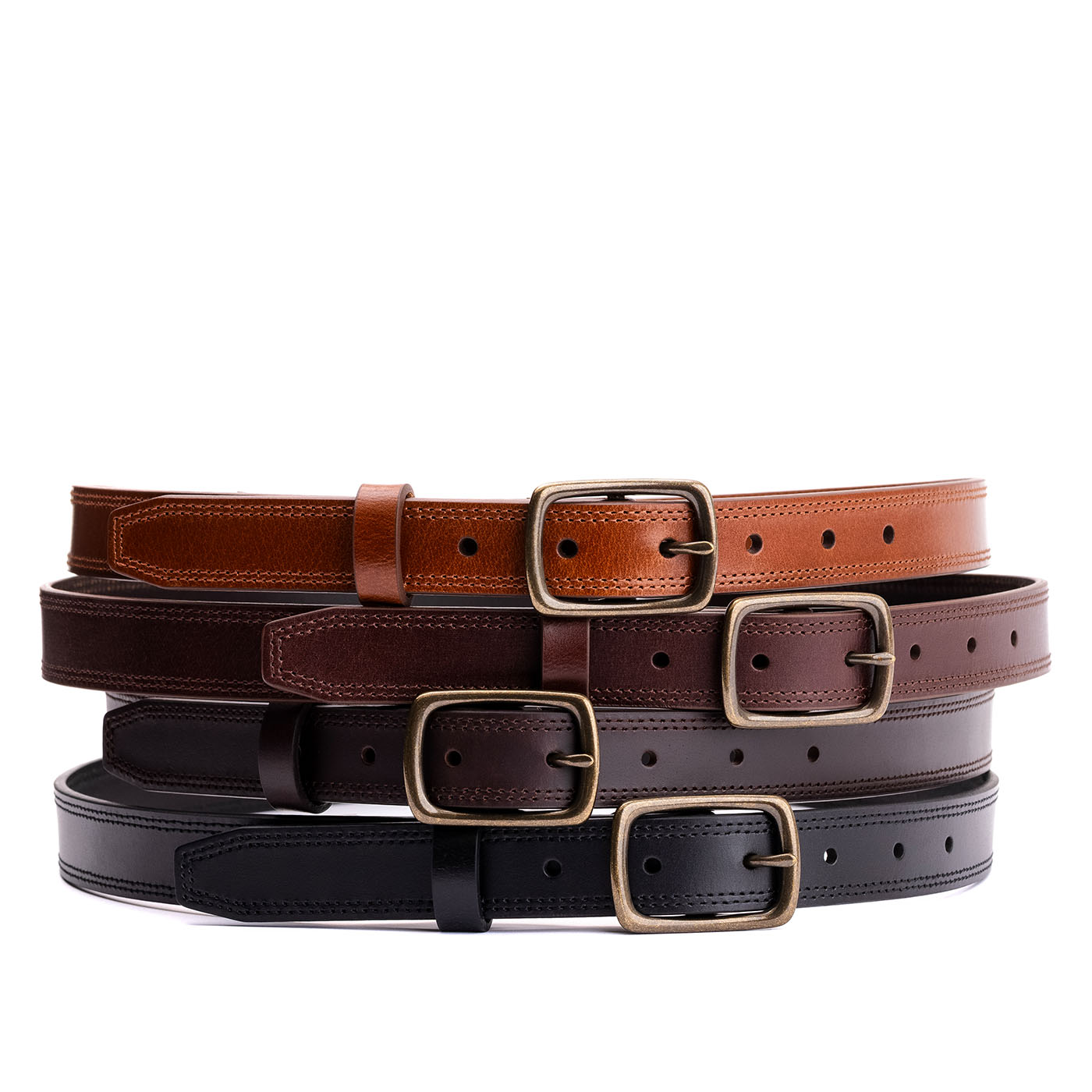Women's Slim Double Stitch Leather Belt | Portland Leather Goods