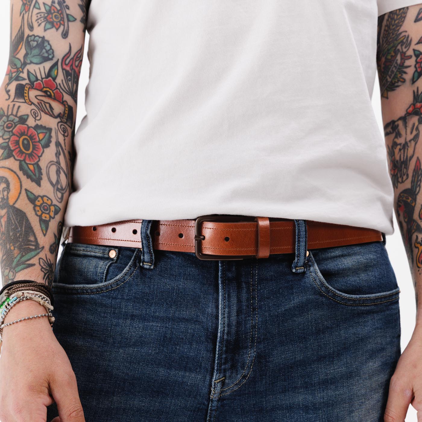 Men's Top Stitch Leather Belt | Portland Leather Goods